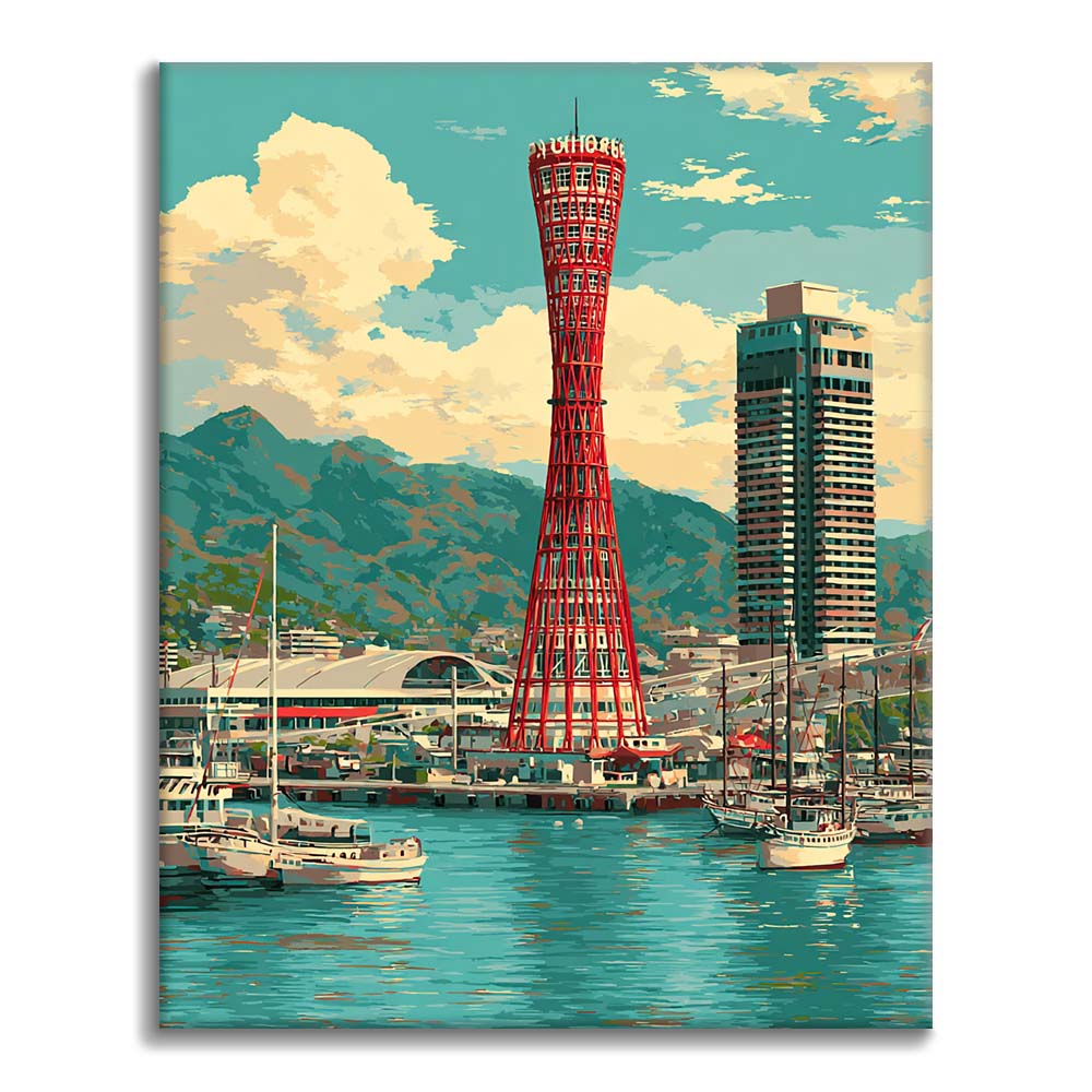 Tour du port de Kobe - Peinture par numéros – Cheerful painting® (FR)